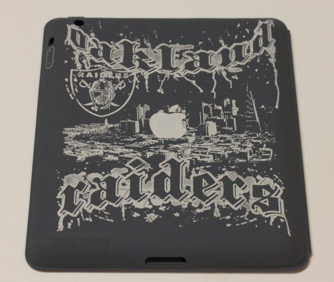 Custom engraving on dark gray iPad Smart Case - In A Flash Laser - iPad ...